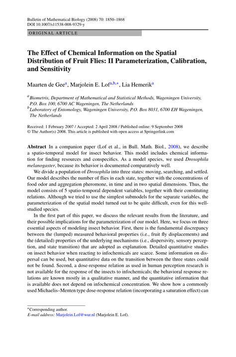 Pdf The Effect Of Chemical Information On The Spatial Distribution Of