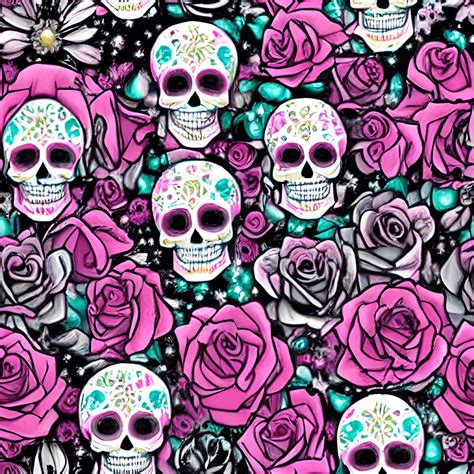 Girly Sugar Skull Wallpaper