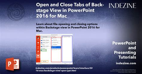 Open And Close Tabs Of Backstage View In Powerpoint 2016 For Mac
