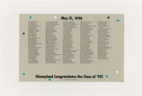 Disneyland Grad Nite 90 Event Program 1990 Id Jun24090 Van