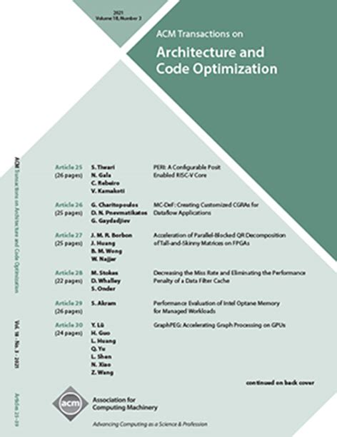 Acm Transactions On Architecture And Code Optimization 计算机领域保毕业期刊