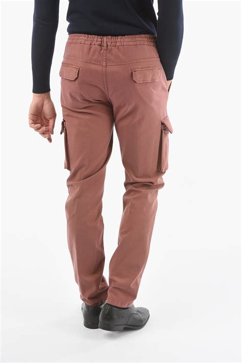 Corneliani Id Slim Fit Cargo Pants With Drawstring Men Glamood Outlet