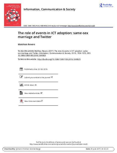 Pdf The Role Of Events In Ict Adoption Same Sex Marriage And Twitter
