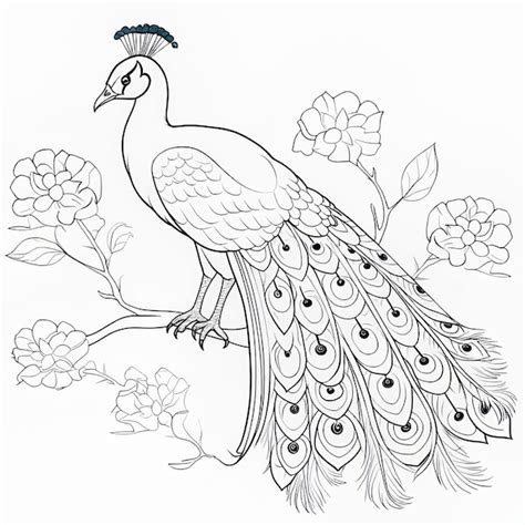 56000 Peacock Outline Pictures