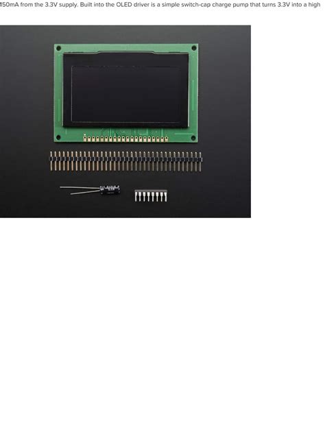 2 7 Monochrome 128x64 Oled Display Module Datasheet By Adafruit Industries Llc Digi Key