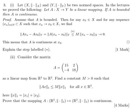 solved 3 i let x ∥⋅∥x and y ∥⋅∥y be two normed