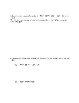 MHF U Unit Assessment Part By Teacher Empowerment Zone