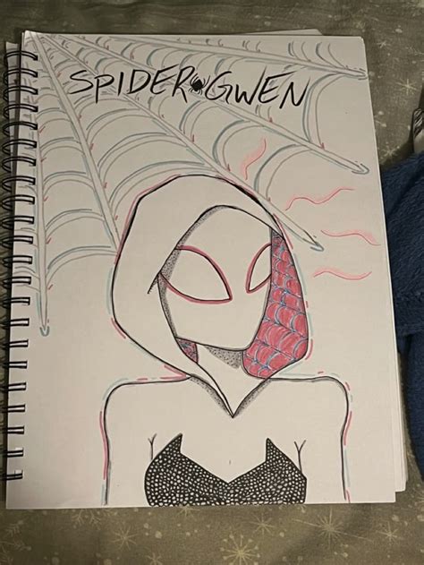 A Drawing Of A Woman With Spider Man On Her Face