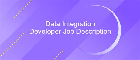Data Integration Developer Job Description Apix Drive