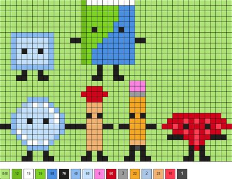 Tiny Bfdi Freesmart Pixel Art Pattern Pixel Art Perler Bead Art