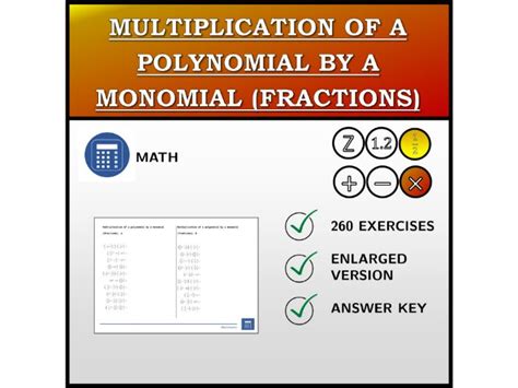 Multiplication Of A Polynomial By A Monomial Fractions Printable