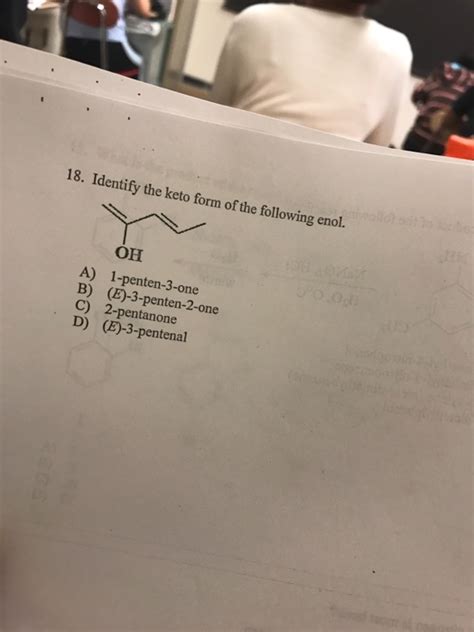 Solved Identify the keto form of the following enol. A) | Chegg.com