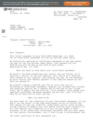 Sample Irs Letters