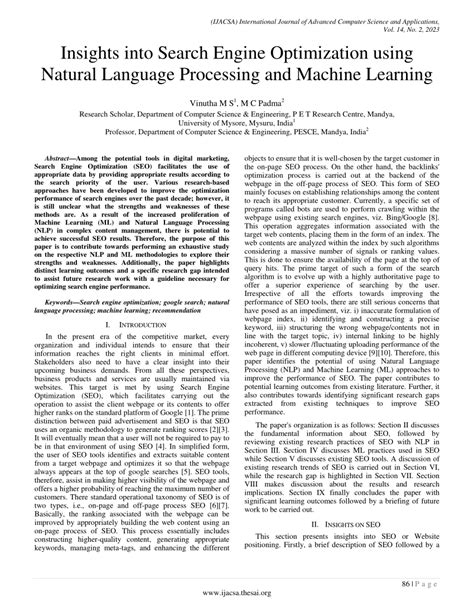 Pdf Insights Into Search Engine Optimization Using Natural Language Processing And Machine