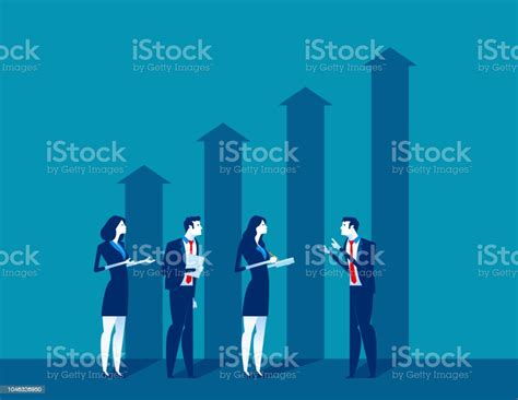 비즈니스 사람과 경제 성장입니다 컨셉 비즈니스 벡터 그래프 경제 효과 성공 하는 사람들 경쟁에 대한 스톡 벡터 아트 및 기타 이미지 Istock