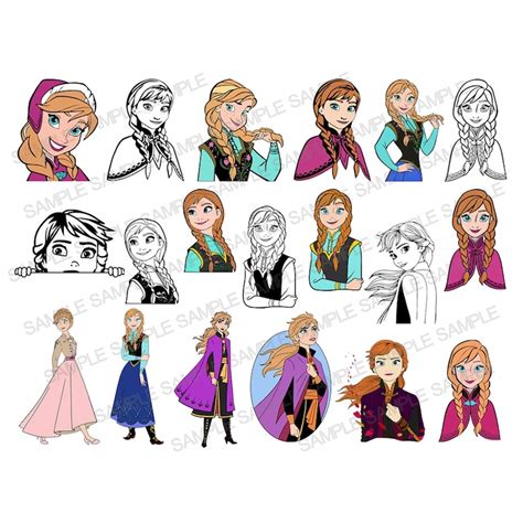 Anna Svg Frozen Svg Anna Silhouette Svg Frozen Silhouette Inspire
