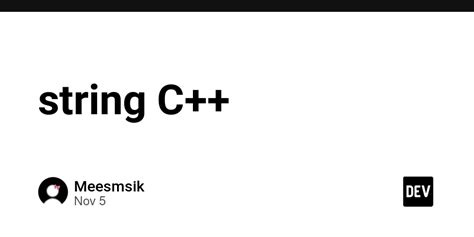 String C Dev Community