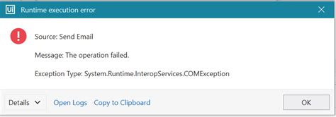 Uipath Studiox Sending Mail From Outlook Desktop Account Activity
