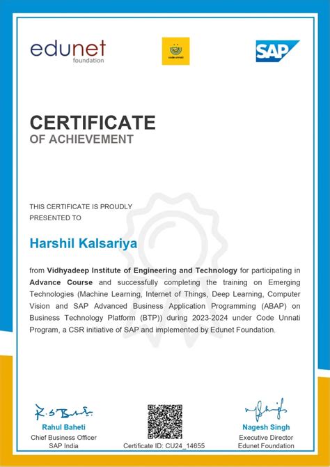 Harshil Kalsariya On Linkedin Sap Emergingtech Codeunnati