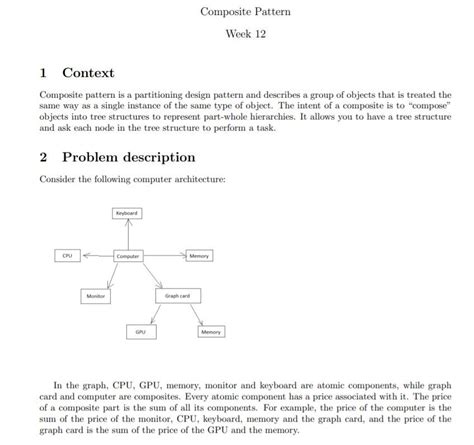 Solved Composite Pattern Week 12 1 Context Composite Pattern