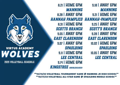 Virtus Wolves Volleyball Schedule 2023 Virtus Academy