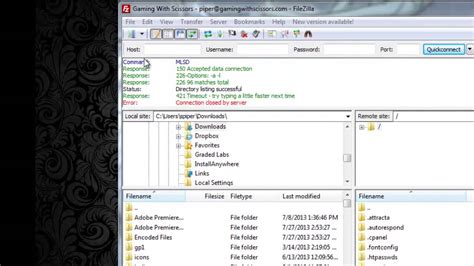 Setting Up Filezilla Youtube