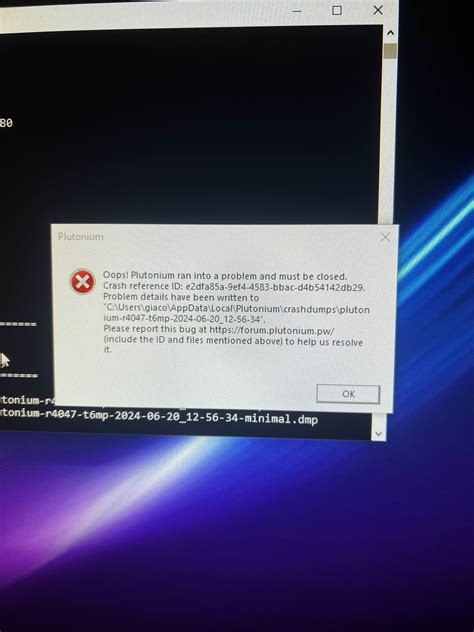 Crash Reference Id E273a3ef 07f1 4d3c 948f A559058d8e0da Plutonium