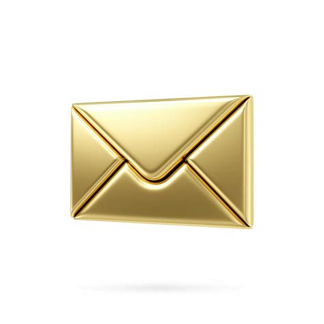 3d E Mail Icon With Notification 3d Of New E Mail Message Notice Gold Icon Concept Of