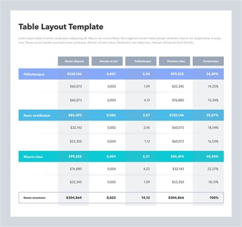 Business Table Layout Template Total Sum Row Place Your Content Over 16 Royalty Free Licensable