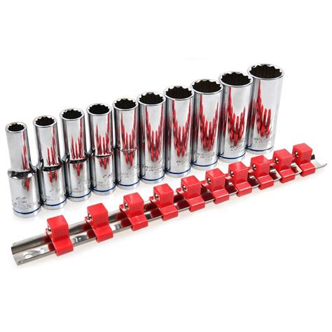 10pc 12 Deep Socket Rail Set Trojan
