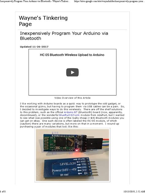 Waynes Tinkering Inexpensively Program Your Arduino Via Bluetooth