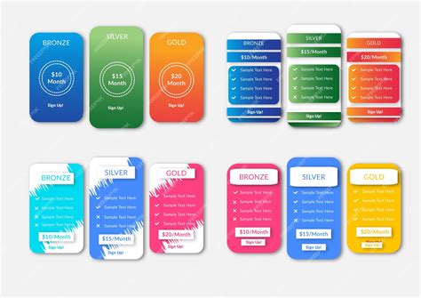 Premium Vector Modern Web Pricing Comparison Table Design Template