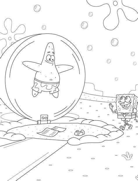 Drawing Of Spongebob Greeting Patrick In The Bubble