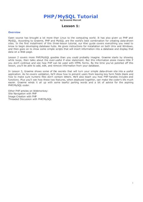 Pdf Php Mysql Tutorial Ebook Pdfslidenet