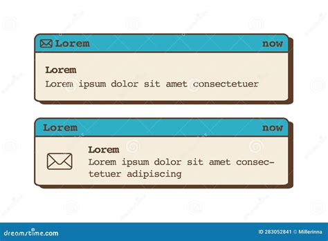 Email Pop Up Notification Banner In Retro Colors Mail Box Computer Or Phone Alert Message
