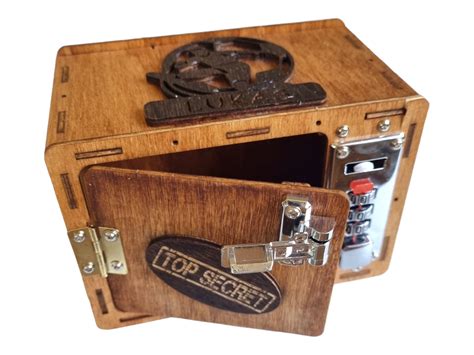 Personalized Wooden Password Box With Engraved Sport Monogram Custom