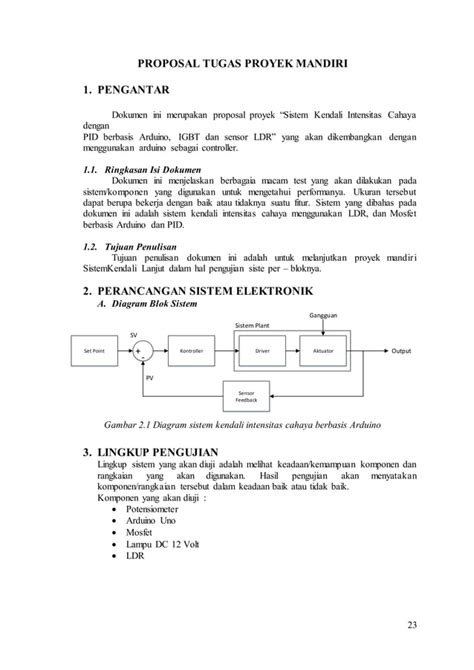 Perancangan Sistem Kendali Pid Intensitas Cahaya Dengan Arduino Uno Mosfet Dan Ldr Pdf