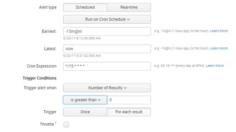 Triggers Splunk How To Schedule Search Every 15 Minutes Stack