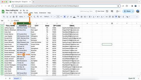 How To Make A Mailing List In Google Sheets