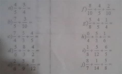 Halla La Suma En Tu Cuaderno De Las Siguientes Fracciones Ayuda Es