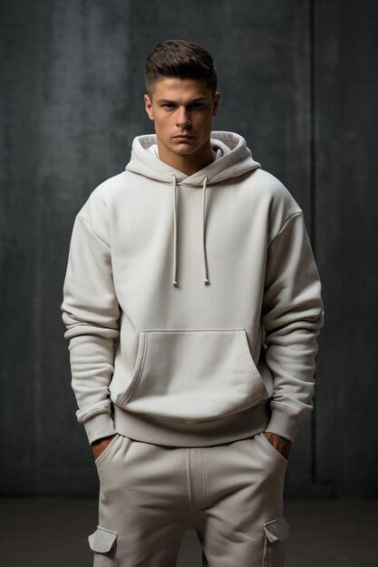 Male Model In Hoodie Posing Mockup Premium Ai Generated Image