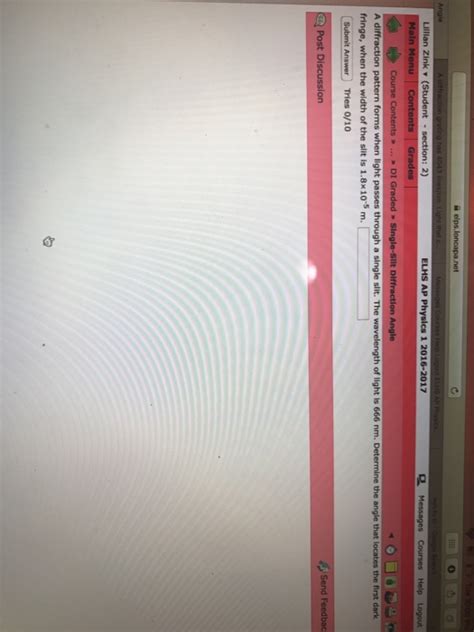 Solved A Diffraction Pattern Forms When Light Passes Through