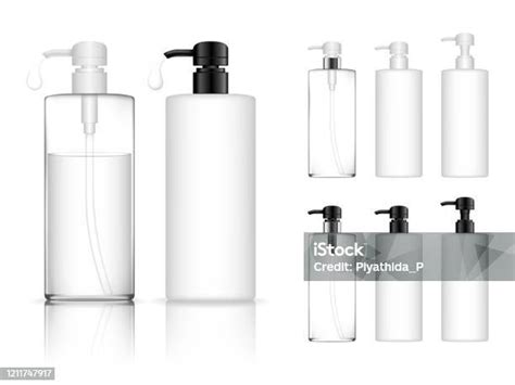 디스펜서 펌프 와 화장품 플라스틱 병 젤 로션 크림 샴푸 목욕 거품용 액체 용기 뷰티 제품 패키지 벡터 그림입니다 라벨에 대한 스톡 벡터 아트 및 기타 이미지 Istock