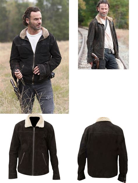 The Walking Dead Rick Grimes Season 7 Suede Brown Fur Collar Leather Jacket Fur Collar Leather