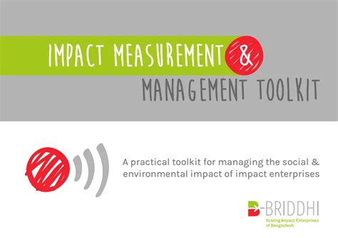 Impact Measurement And Management Toolkit