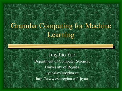Ppt Granular Computing For Machine Learning Powerpoint Presentation