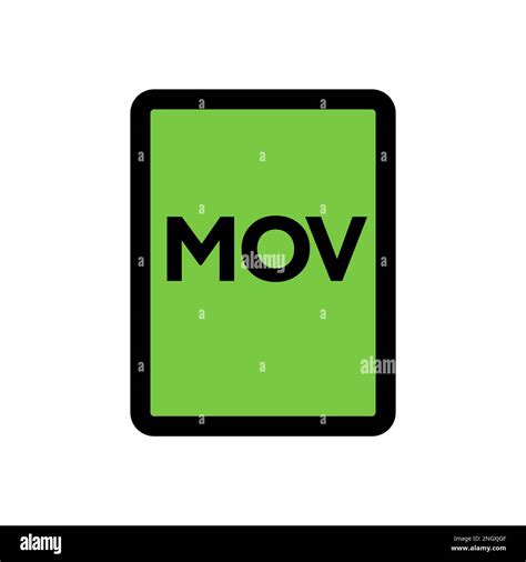 Mov File Icon Line Isolated On White Background Black Flat Thin Icon On Modern Outline Style