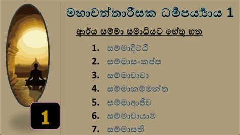 ආර්ය සම්මා සමාධියට හේතු හත මහාචත්තාරීසක සූත්‍රය Youtube