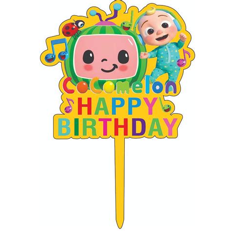 Cocomelon Theme Cake Topper Decent Balloons