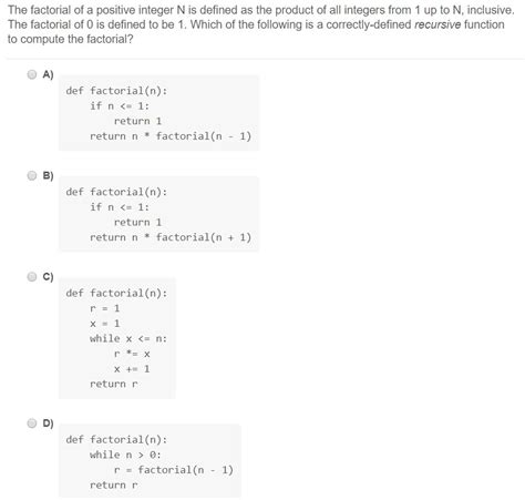 Solved The Factorial Of A Positive Integer N Is Defined As